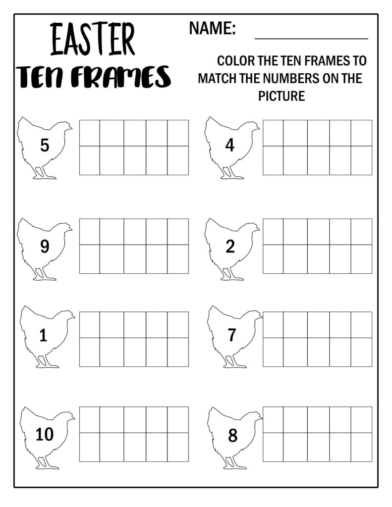 Hop into Learning with Easter Ten Frame Math Worksheets | Made By Teachers
