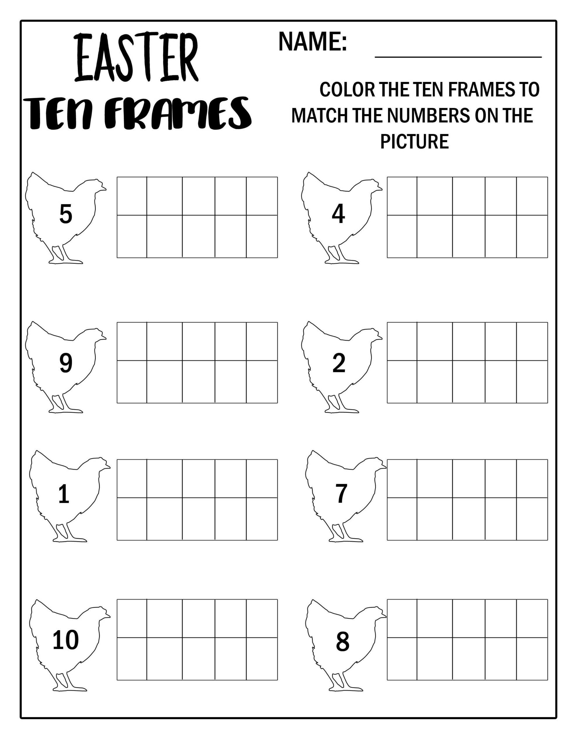 Hop into Learning with Easter Ten Frame Math Worksheets | Made By Teachers