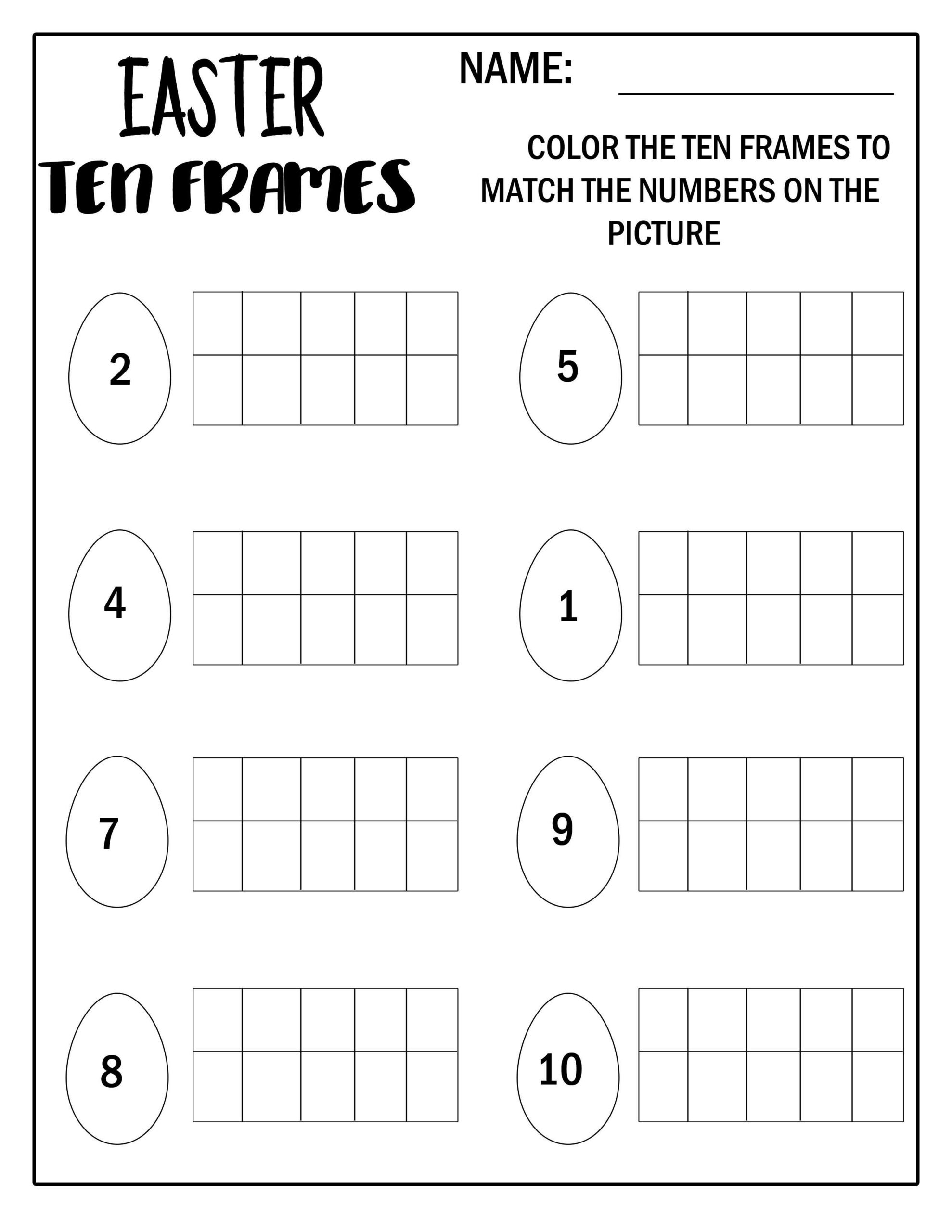Hop into Learning with Easter Ten Frame Math Worksheets | Made By Teachers