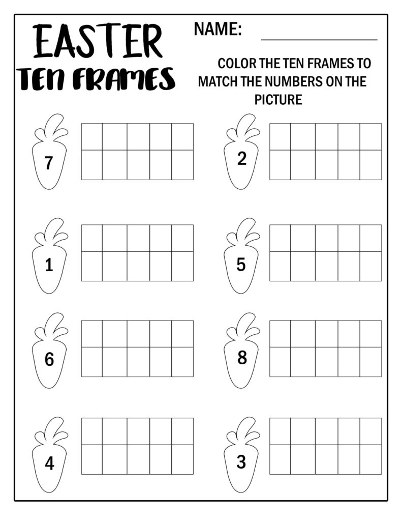Hop into Learning with Easter Ten Frame Math Worksheets | Made By Teachers