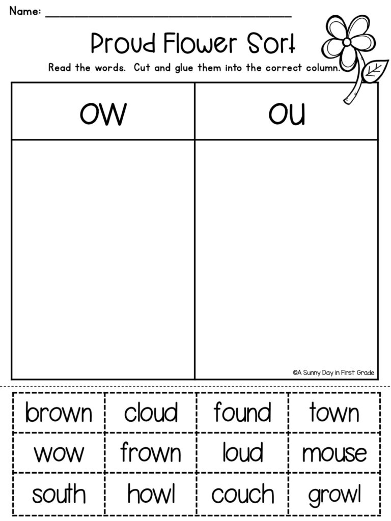 Diphthongs OU & OW Printables, Centers & Games | Made By Teachers