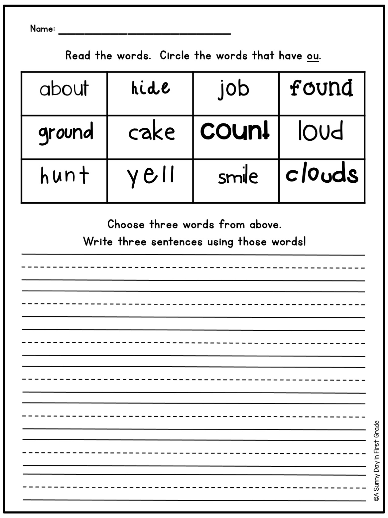 Diphthongs OU & OW Printables, Centers & Games | Made By Teachers