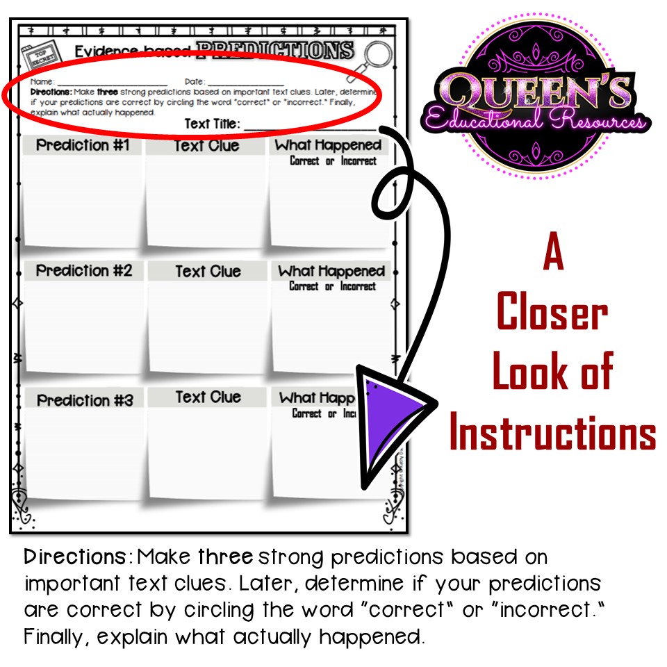 Making Predictions Graphic Organizers Making Predictions Worksheets ...