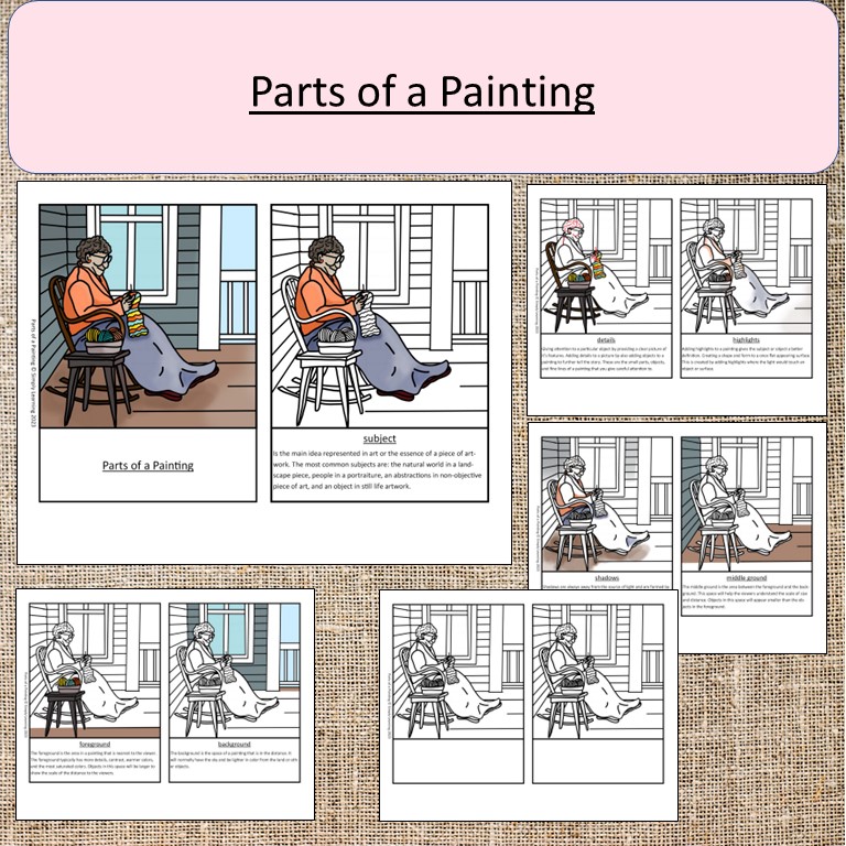 Parts of a Painting Artwork Activity Kindergarten, First Grade Art ...