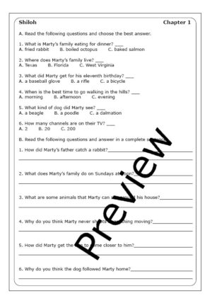 Phyllis Reynolds Naylor "Shiloh" worksheets | Made By Teachers