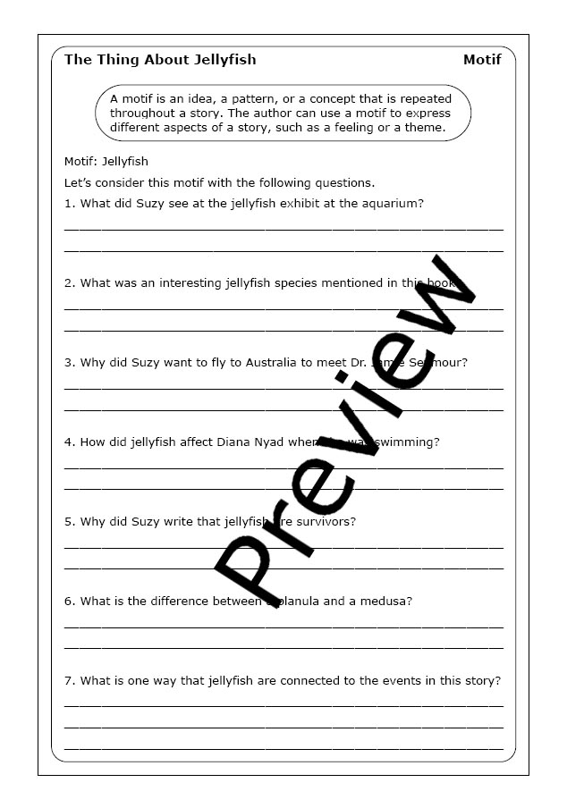 Ali Benjamin "The Thing About Jellyfish" worksheets | Made By Teachers