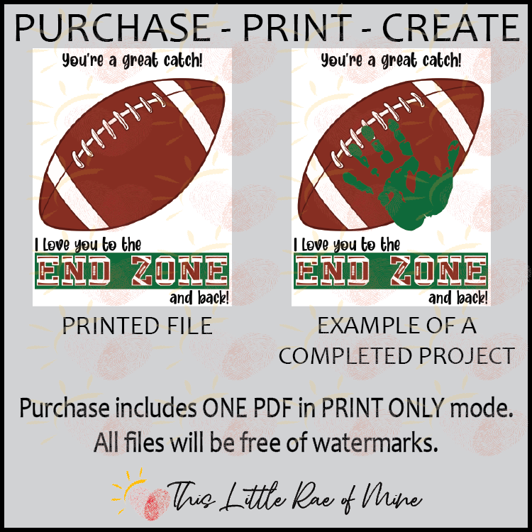 Great Catch - love you to the end zone - football - Father's Day - printable | Made By Teachers