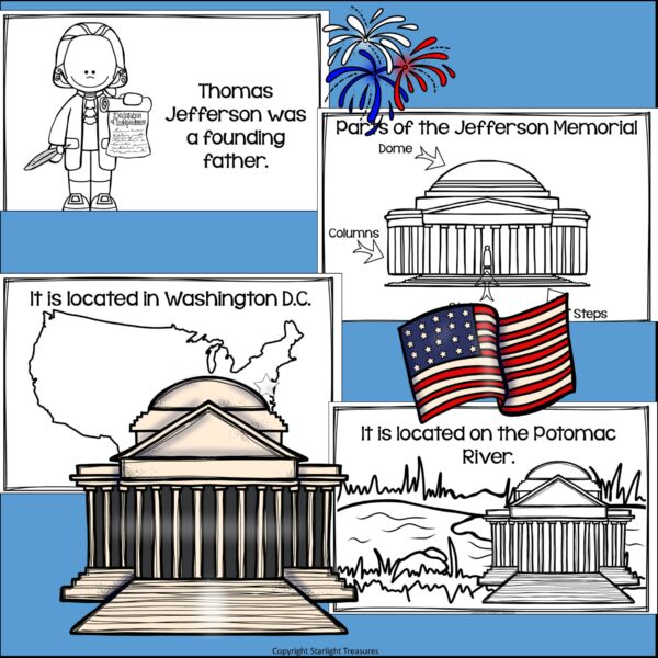 Jefferson Memorial Mini Book for Early Readers: American Symbols | Made ...