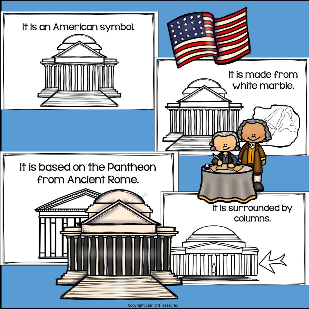 Jefferson Memorial Mini Book for Early Readers: American Symbols | Made ...