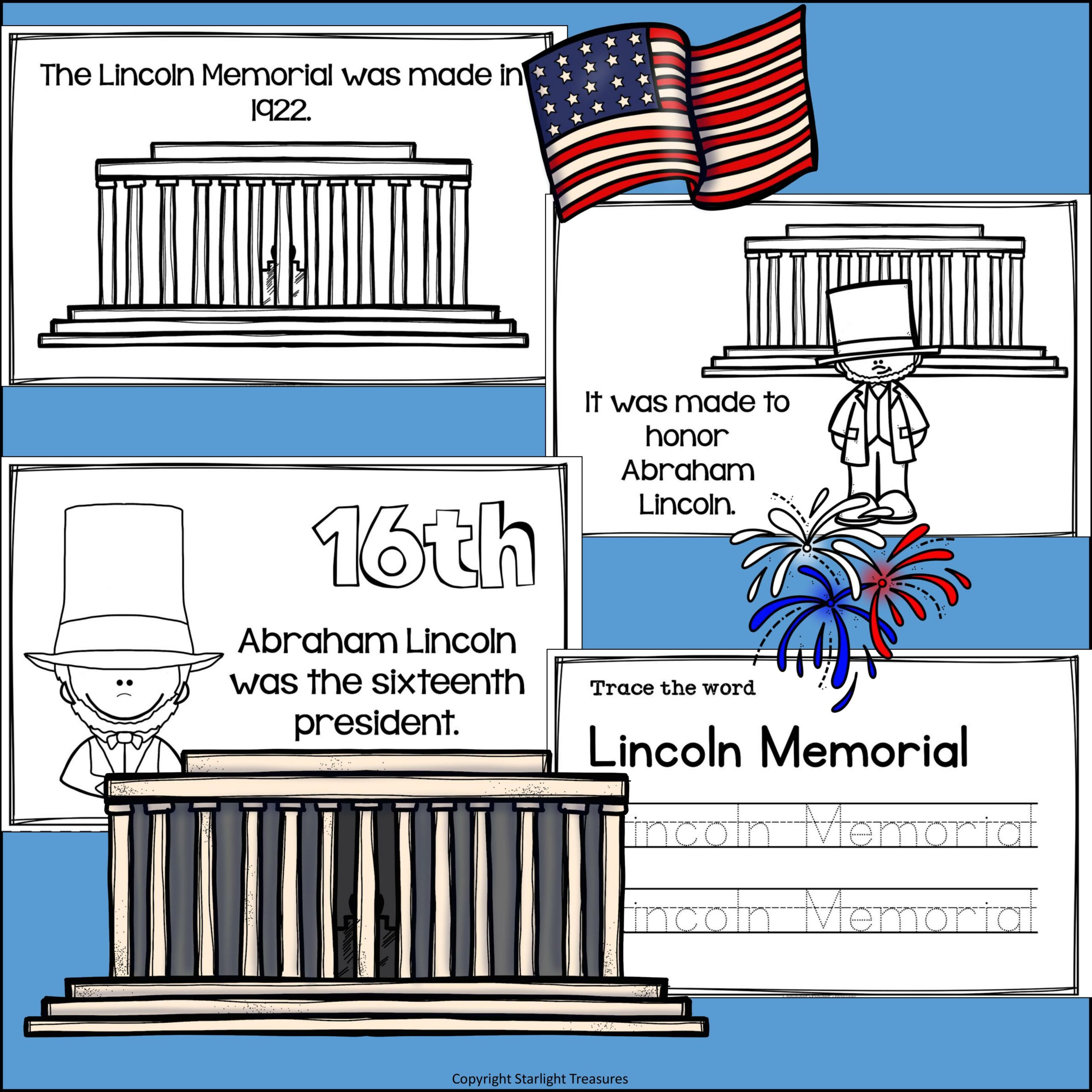 Lincoln Memorial Mini Book for Early Readers: American Symbols | Made ...