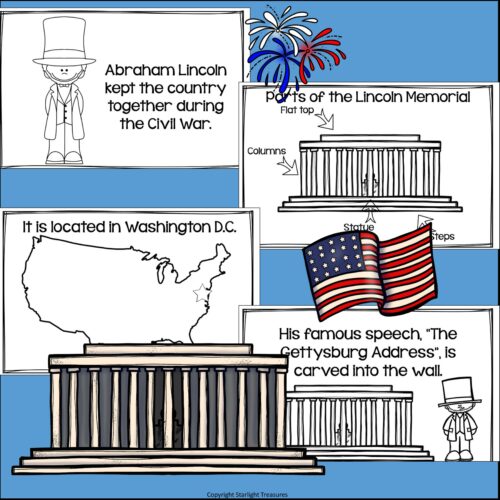 Lincoln Memorial Mini Book for Early Readers: American Symbols | Made ...