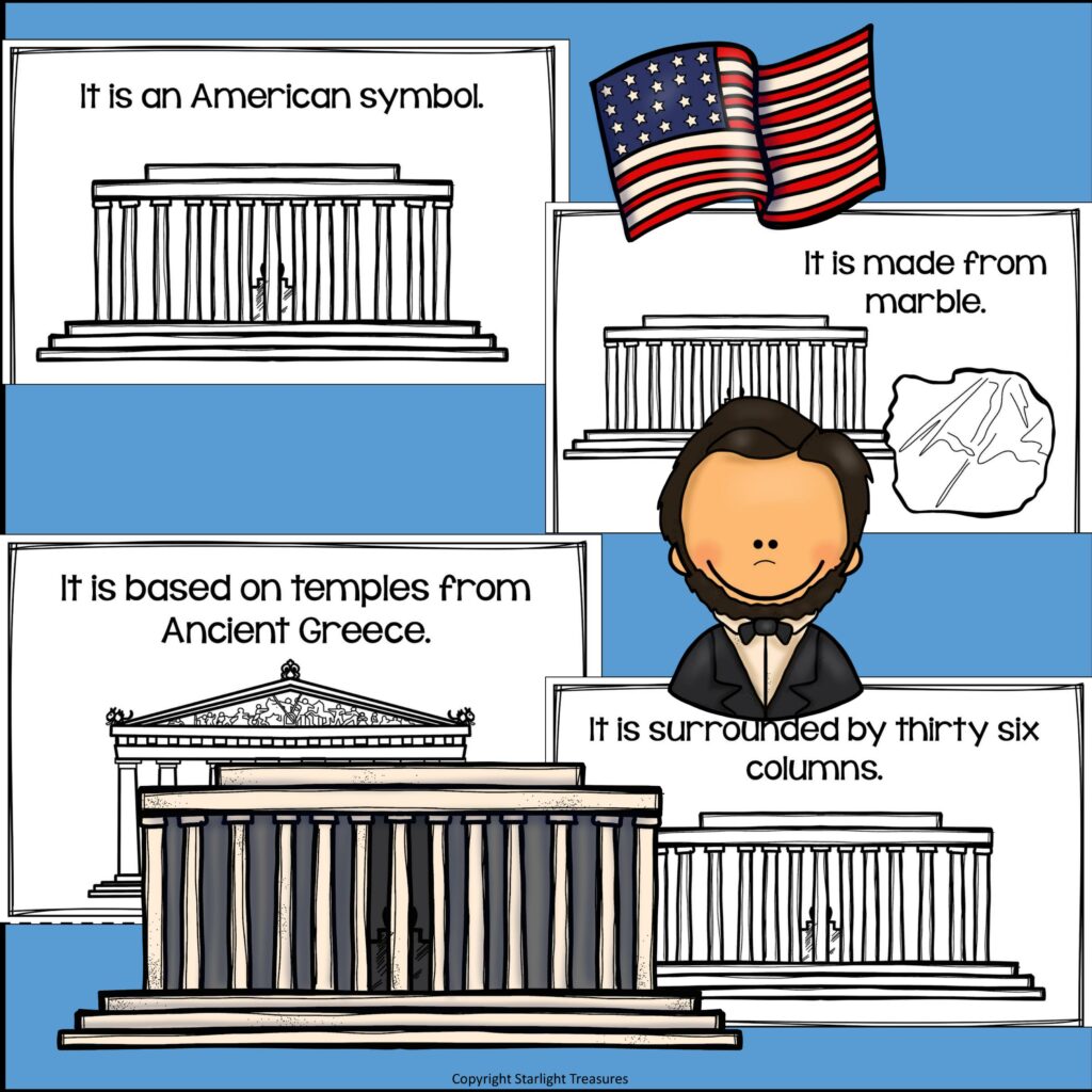 Lincoln Memorial Mini Book for Early Readers: American Symbols | Made ...