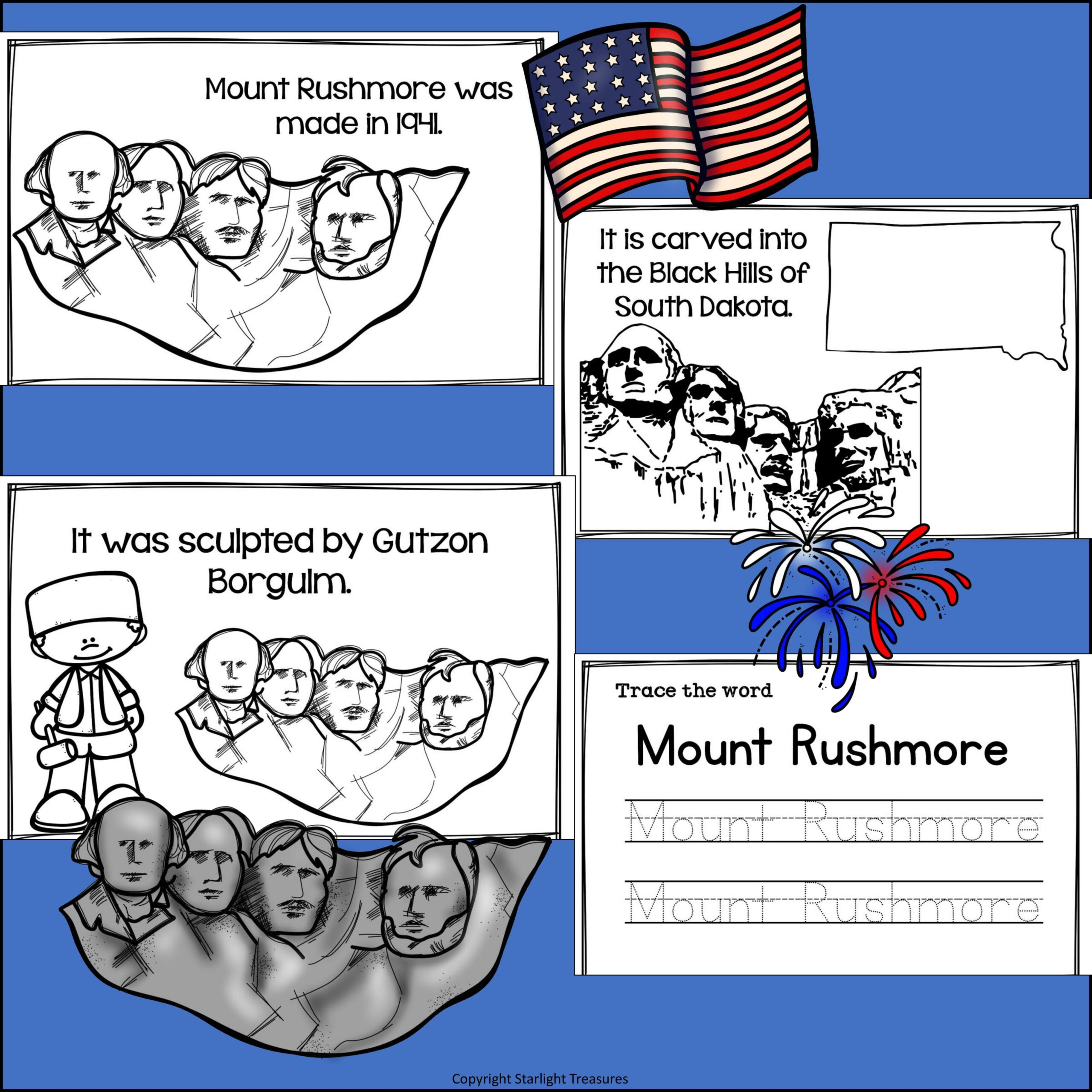 Mount Rushmore Mini Book for Early Readers: American Symbols | Made By ...