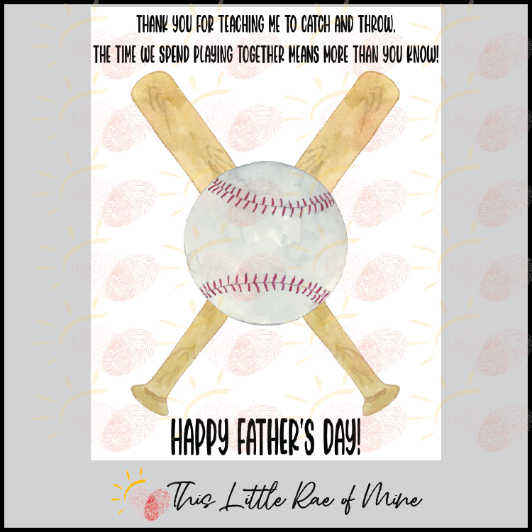 Baseball - Thank you - Happy Father's Day - printable - Handprint art ...