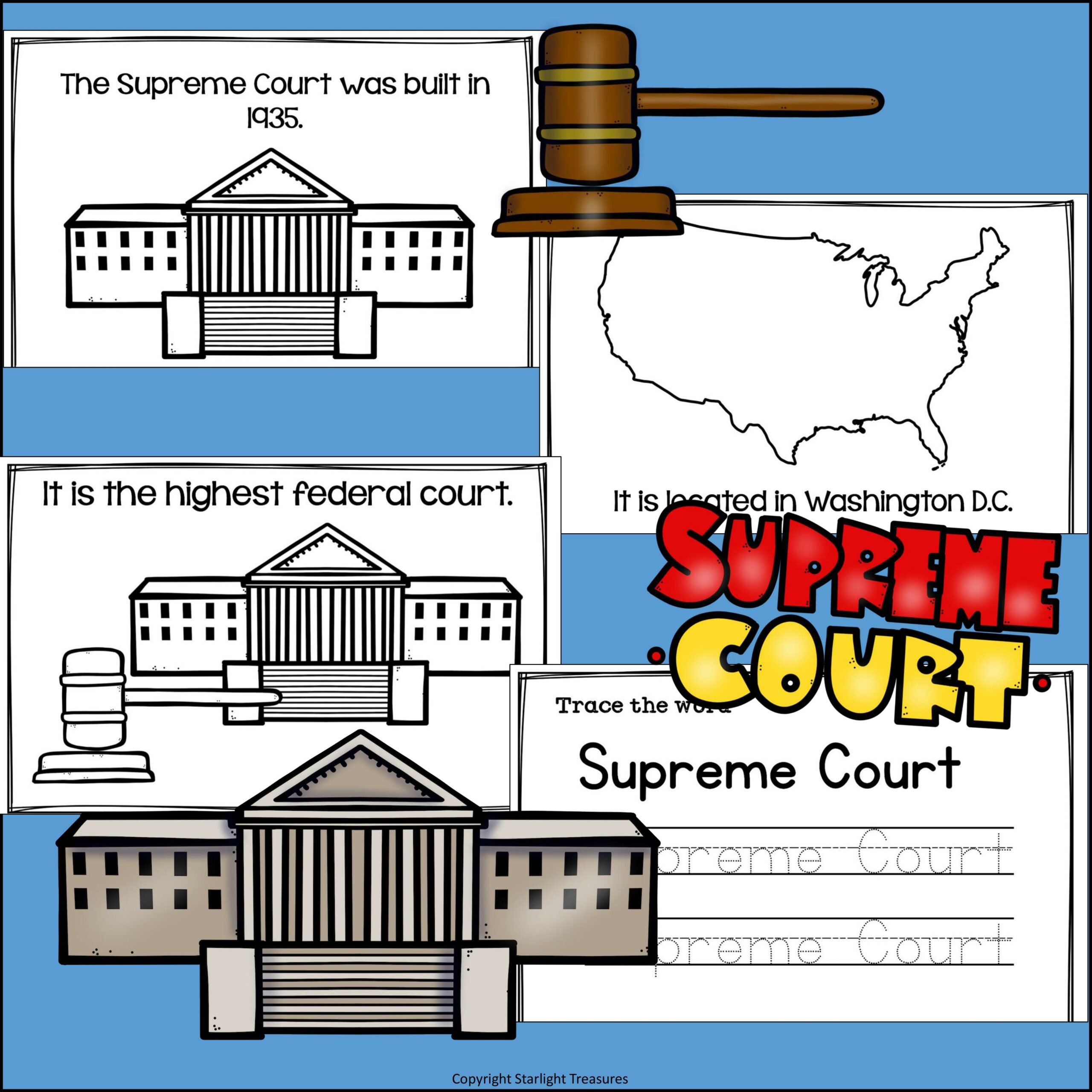 Supreme Court Mini Book for Early Readers: American Symbols | Made By ...