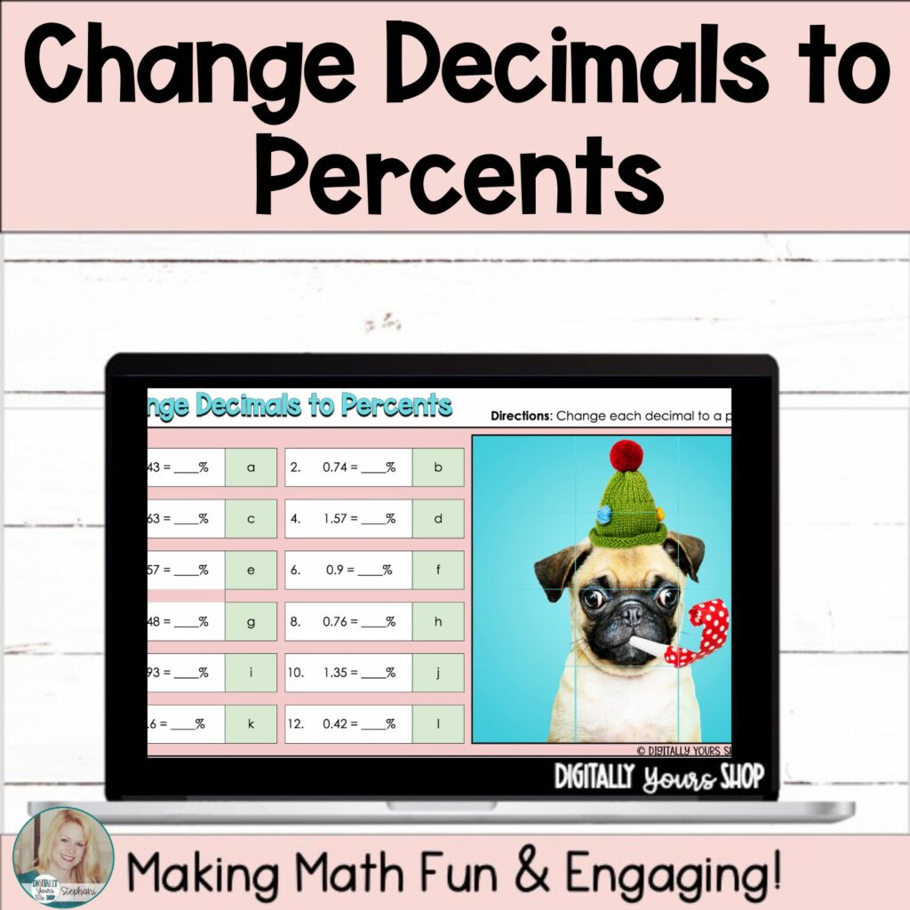 Change - Convert - Decimals to Percents Self-Checking Digital Activity ...