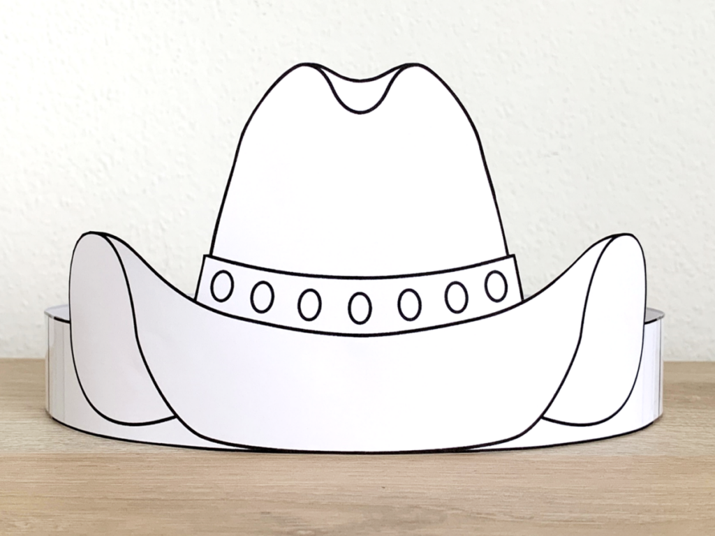 Wild West Paper Crowns Headbands Hats Printable Cowboy Craft Coloring