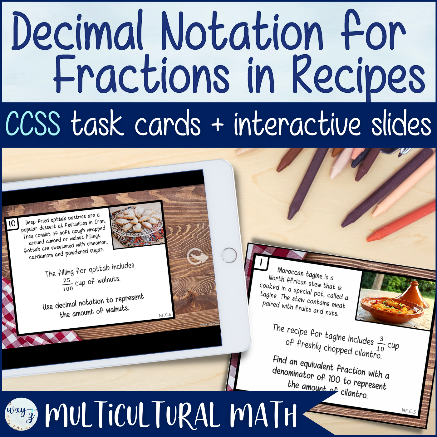 Relate Fractions and Decimals [Tenths & Hundredths] in Recipes - CCSS 4 ...