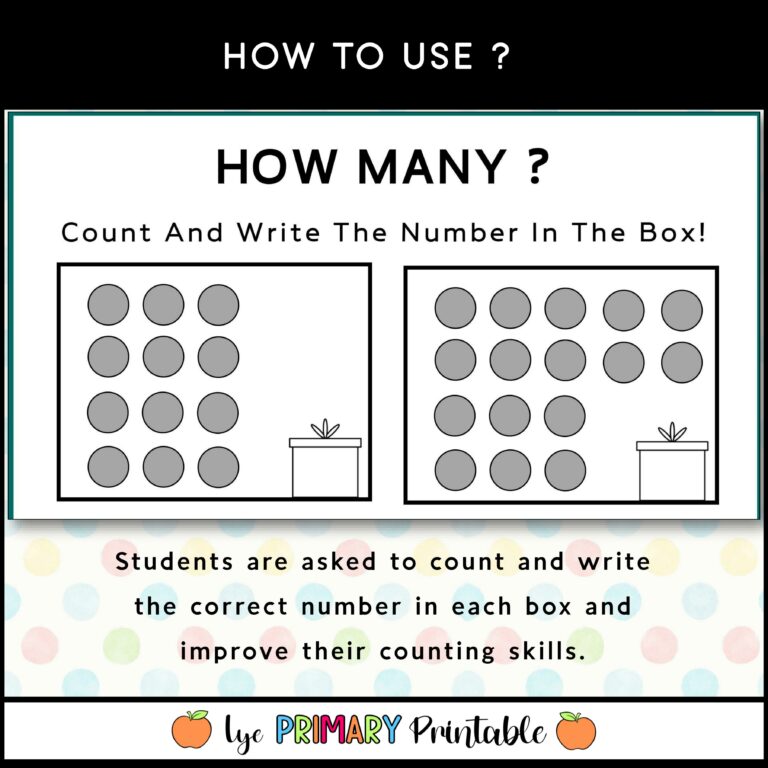 How Many? Counting Numbers 10-20 with Printable Math Worksheets - Made ...