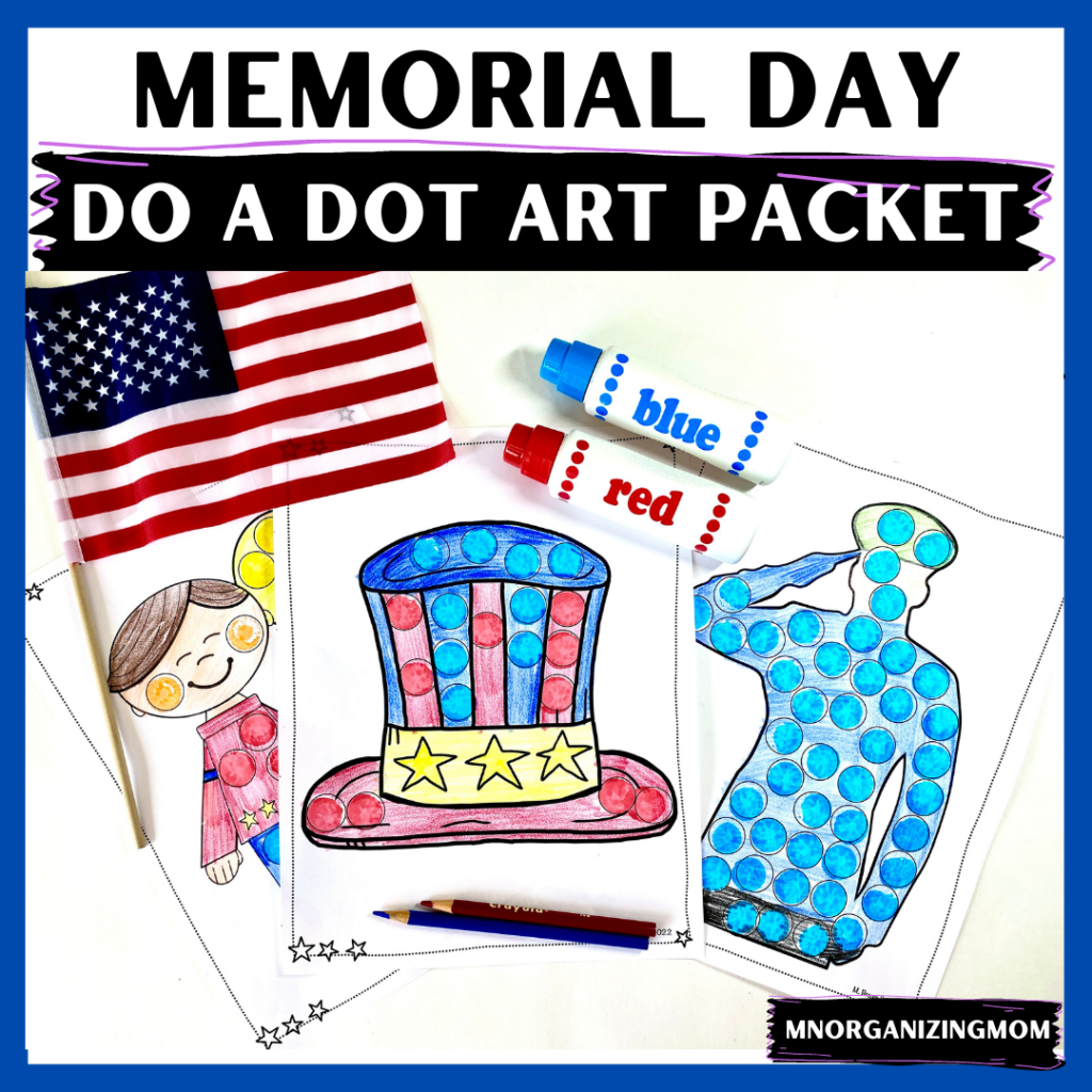 Memorial Day Do A Dot and Q-Tip Art Packet | Made By Teachers