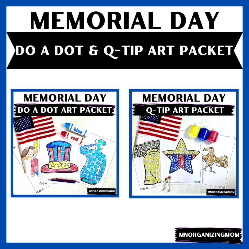 Memorial Day Do A Dot and Q-Tip Art Packet | Made By Teachers