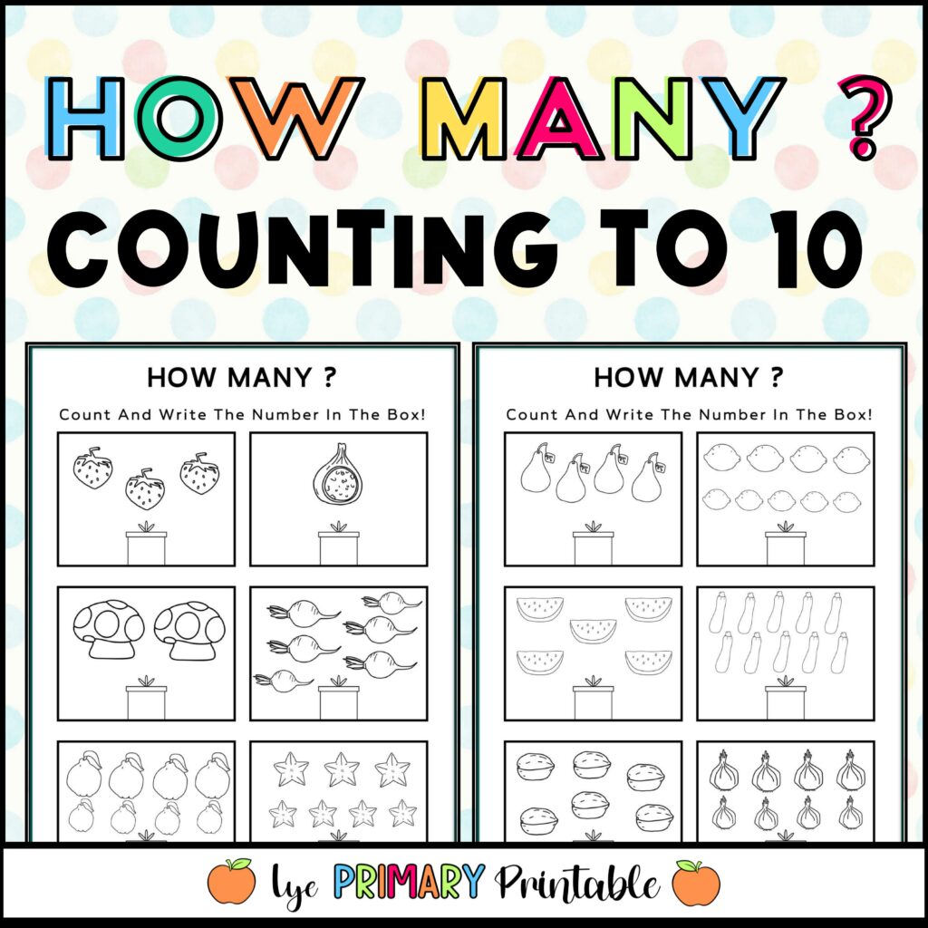 How Many? Counting To 10: Numbers 1-10 Count, Write, And Practice ...