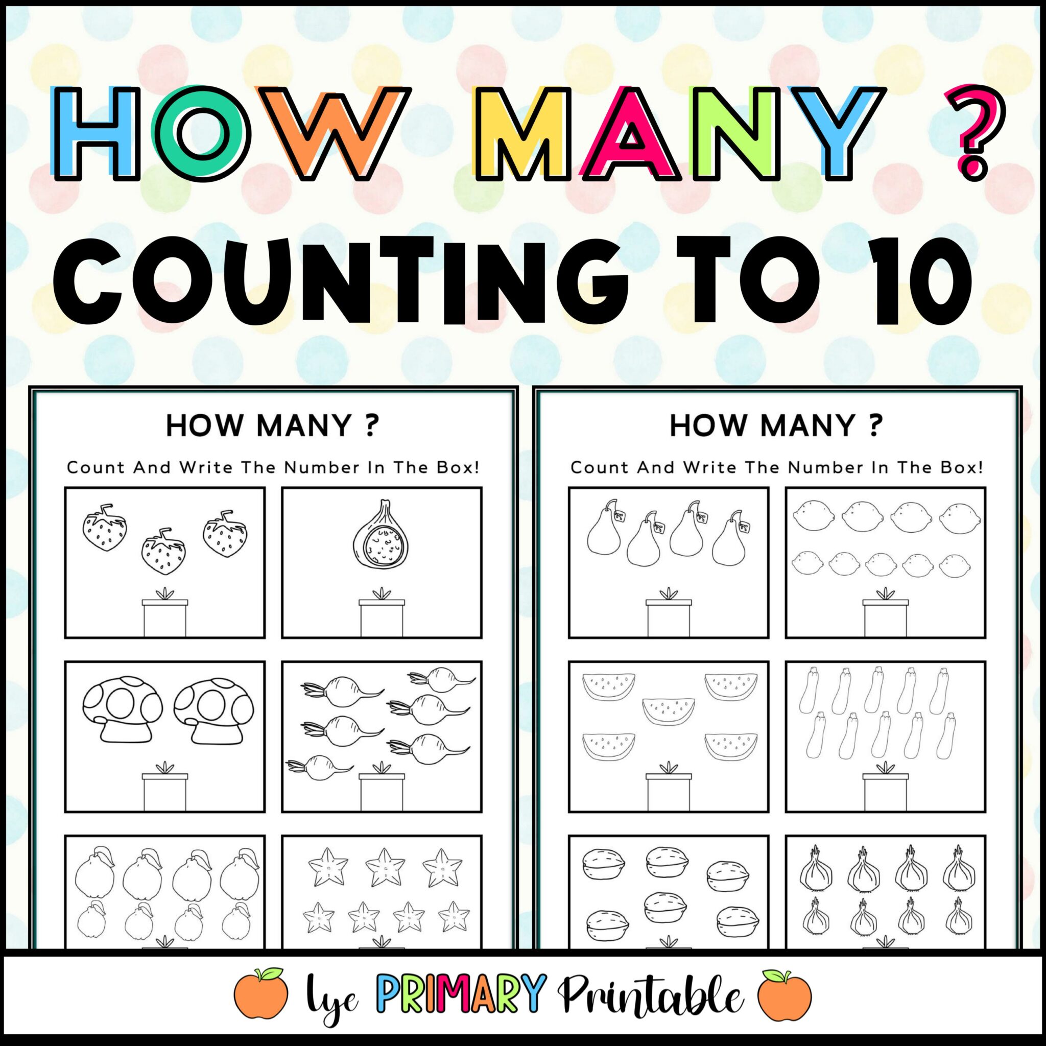 How Many? Counting To 10: Numbers 1-10 Count, Write, And Practice ...