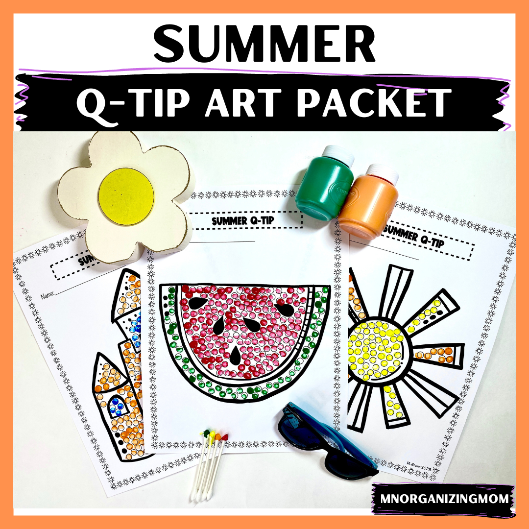 Summer Q-Tip Art Packet | Made By Teachers