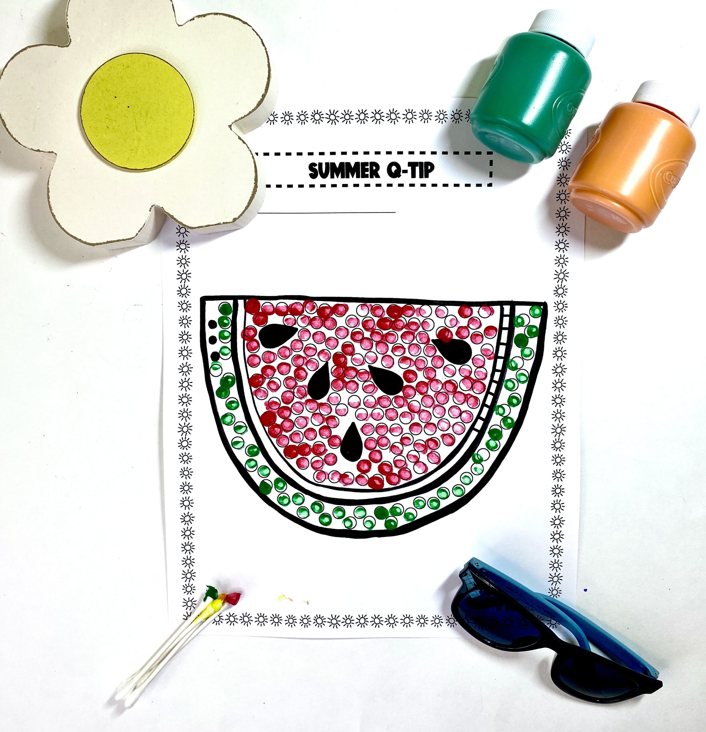 Summer Do A Dot and Q-Tip Art Packet | Made By Teachers