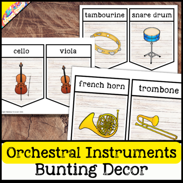 Bunting Orchestra Instruments for Music Band Room | Shiplap Farm Boho ...