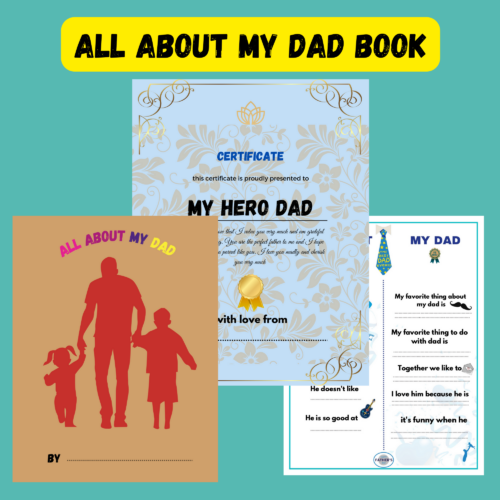 Happy Father's Day,All About My Dad Book,Father's Day Gift,Father's Day ...