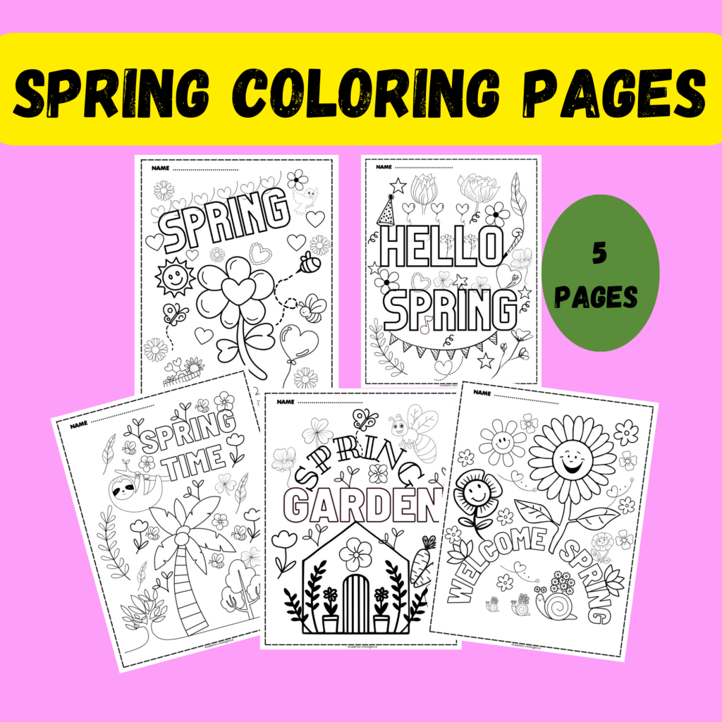 Spring coloring pages, printable coloring pages doodle coloring book ...