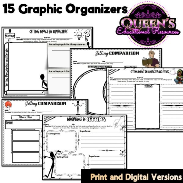 Setting Graphic Organizers Setting Worksheets Analyzing Setting | Made ...