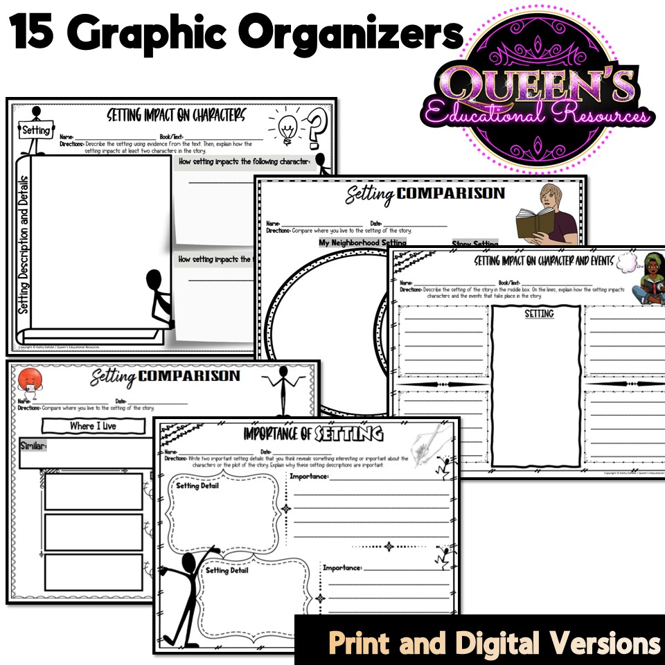 Setting Graphic Organizers Setting Worksheets Analyzing Setting | Made ...