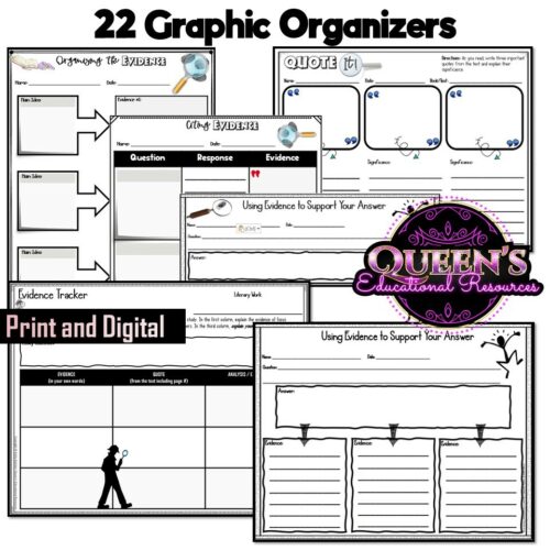 Reading Comprehension Graphic Organizers for Fiction and Nonfiction ...