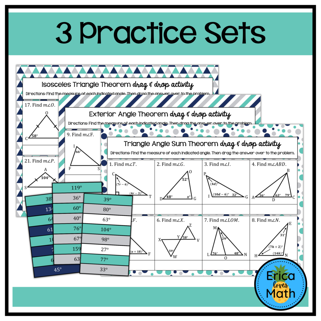 Triangle Angle Theorems Digital Activity Drag & Drop | Made By Teachers