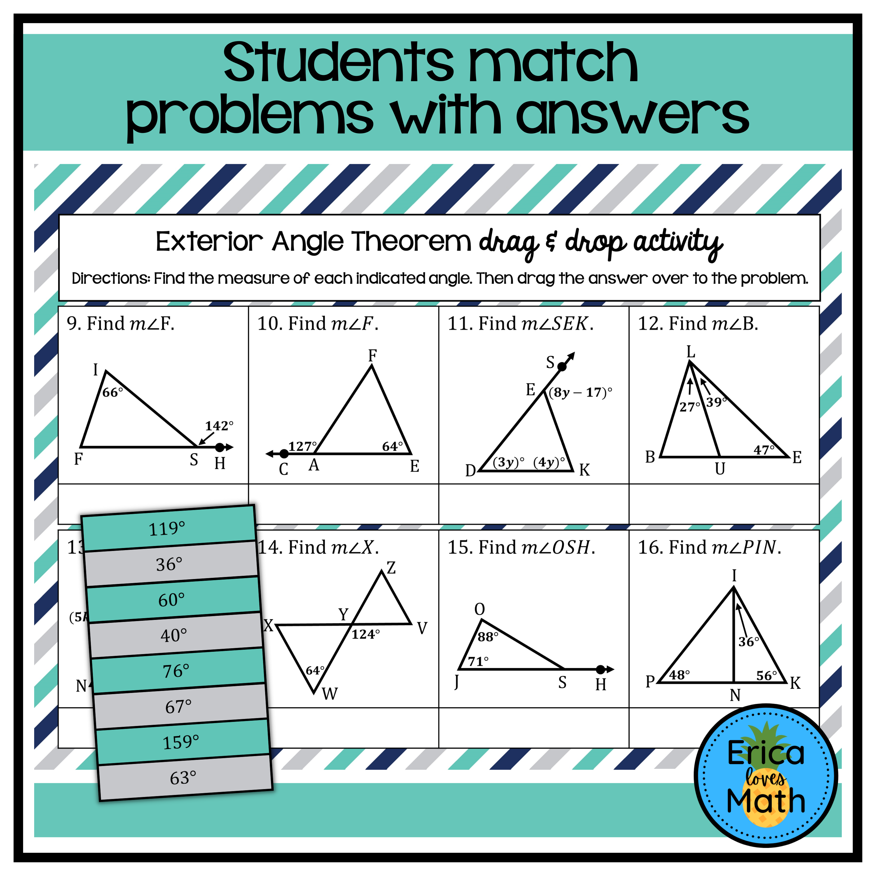 Triangle Angle Theorems Digital Activity Drag Drop Made By Teachers Triangle Angle Theorems Digital Activity Drag Drop Made By Teachers