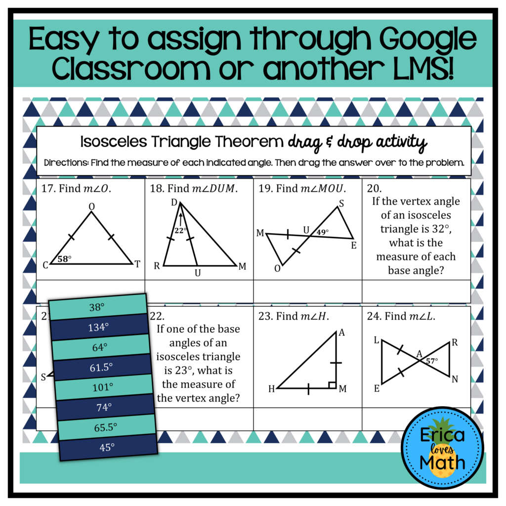 Triangle Angle Theorems Digital Activity Drag & Drop | Made By Teachers