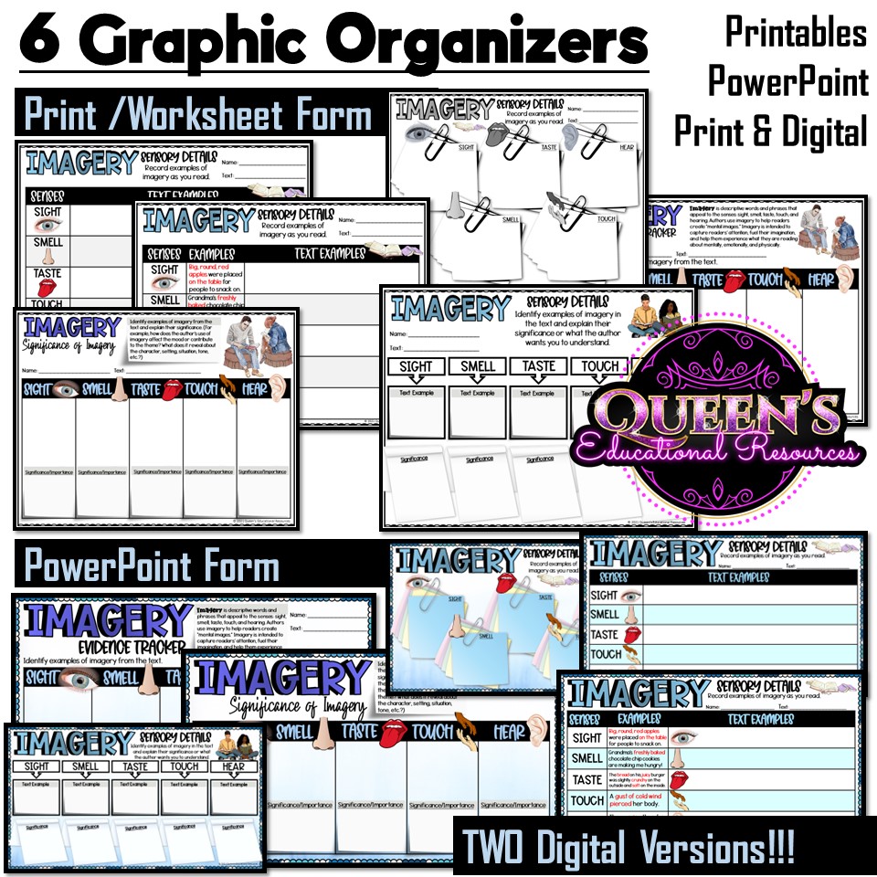 Imagery Worksheets | Imagery Graphic Organizer Worksheets | Imagery ...
