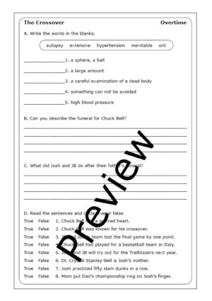 Kwame Alexander "The Crossover" worksheets | Made By Teachers