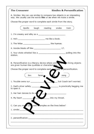 Kwame Alexander "The Crossover" worksheets | Made By Teachers