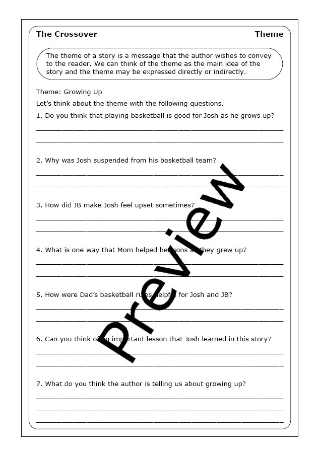Kwame Alexander "The Crossover" worksheets | Made By Teachers