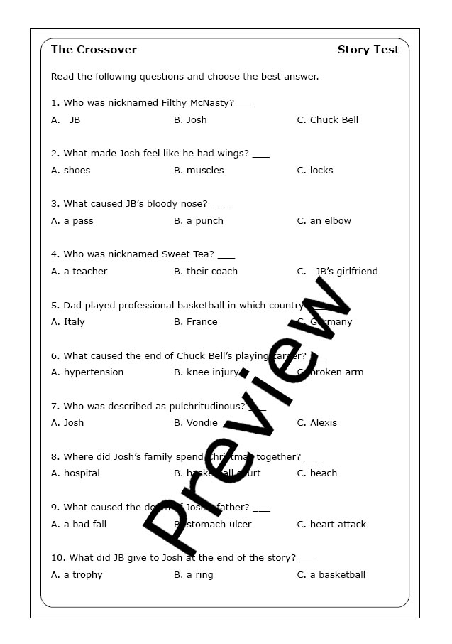 Kwame Alexander "The Crossover" worksheets | Made By Teachers