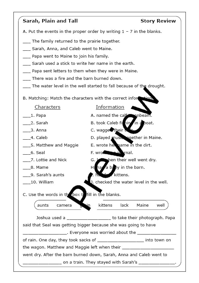 Patricia MacLachlan "Skylark" worksheets | Made By Teachers