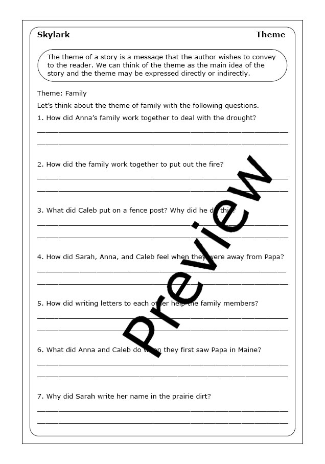 Patricia MacLachlan "Skylark" worksheets | Made By Teachers