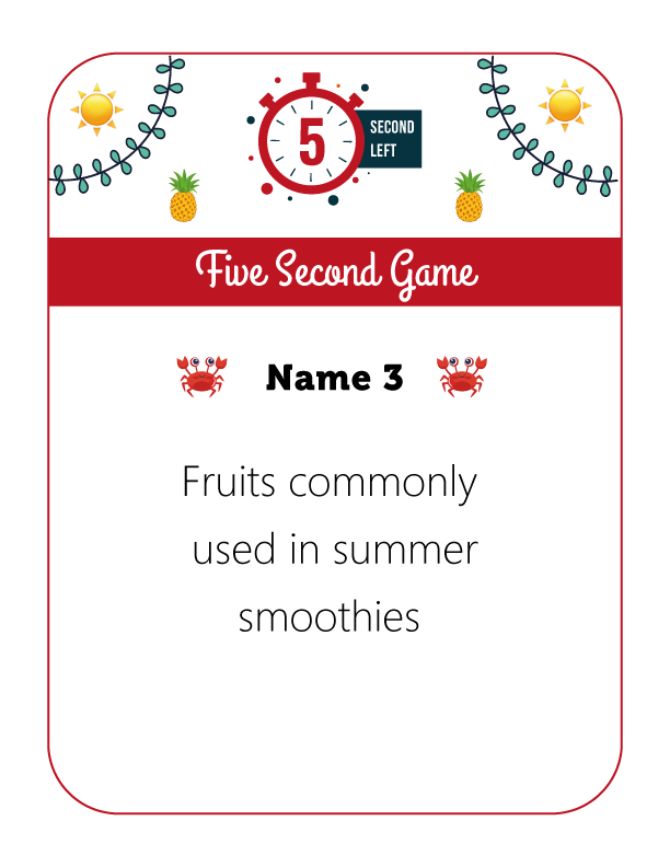 Summer 5 Second Game: A Fun and Fast-Paced Trivia Challenge | Made By ...