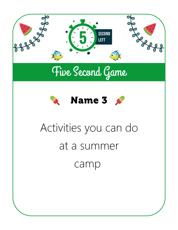 Summer 5 Second Game: A Fun and Fast-Paced Trivia Challenge | Made By ...