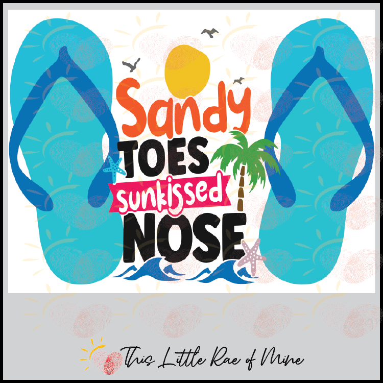 Sandy Toes - Sunkissed Nose - beach - sand - footprint Art - printable ...