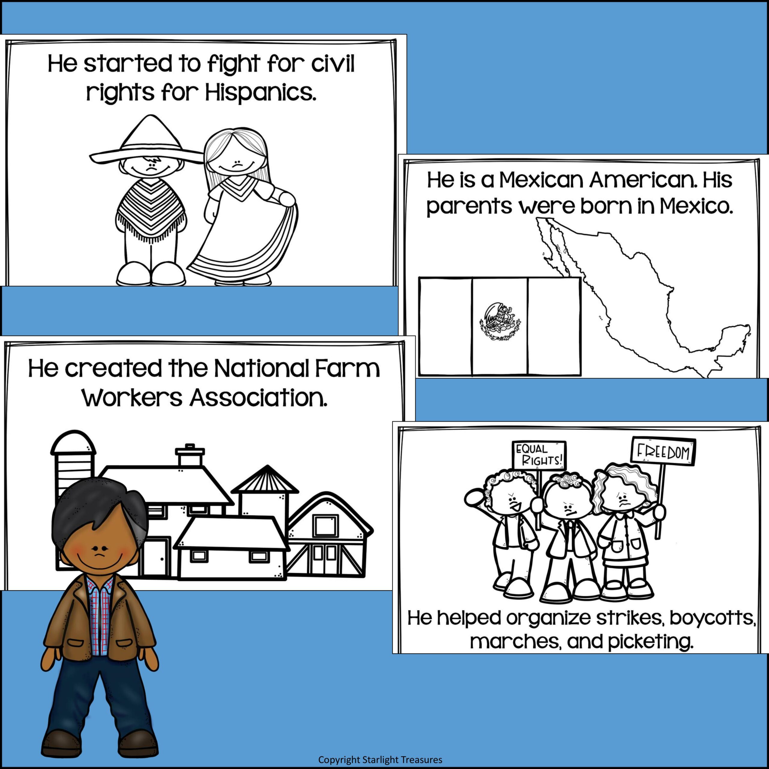 Cesar Chavez Mini Book for Early Readers: Hispanic Heritage Month ...