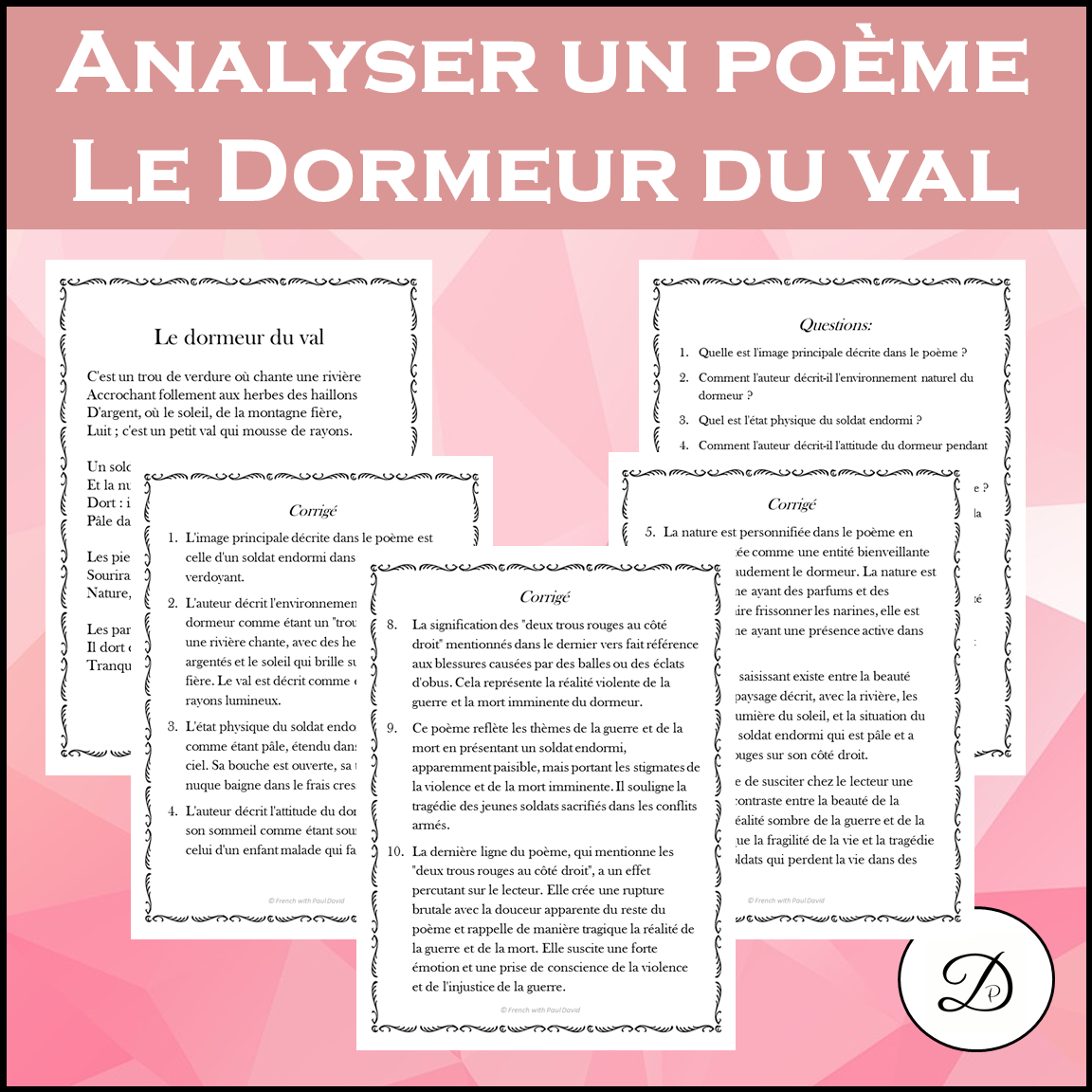 Analyser un poème - Le Dormeur du val - analysis of a French poem ...